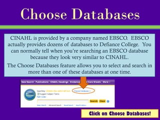 Cinahl tips & tricks | PPT