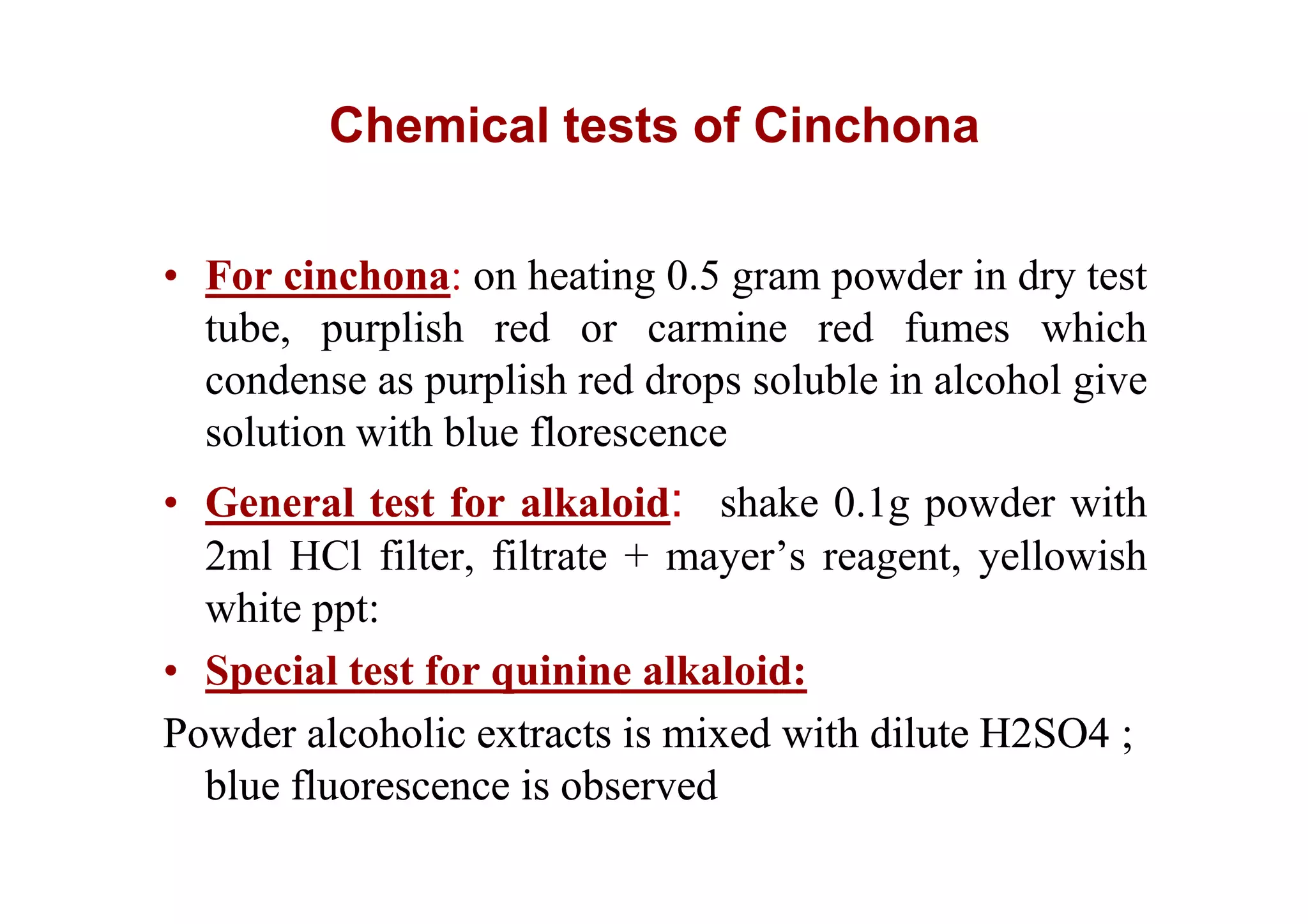 Scheme for description of Cinchona Bark | PDF