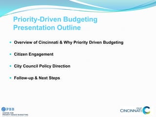 Priority Based Budgeting - City of Cincinnati | PPTX