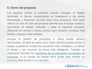 Cinco fases del ciclo de vida de la gestión de proyectos | PDF