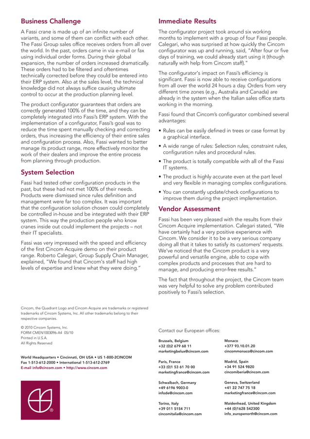 Cincom acquire™ enables fassi cranes to reach new heights.pdf' | PDF