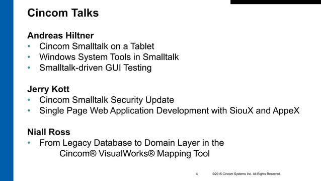 Cincom smalltalk roadmap 2015 draft3 | PPT