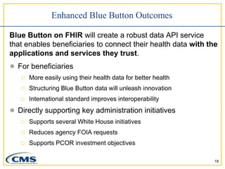 CMS BlueButton on FHIR at Cinderblocks3 | PPT
