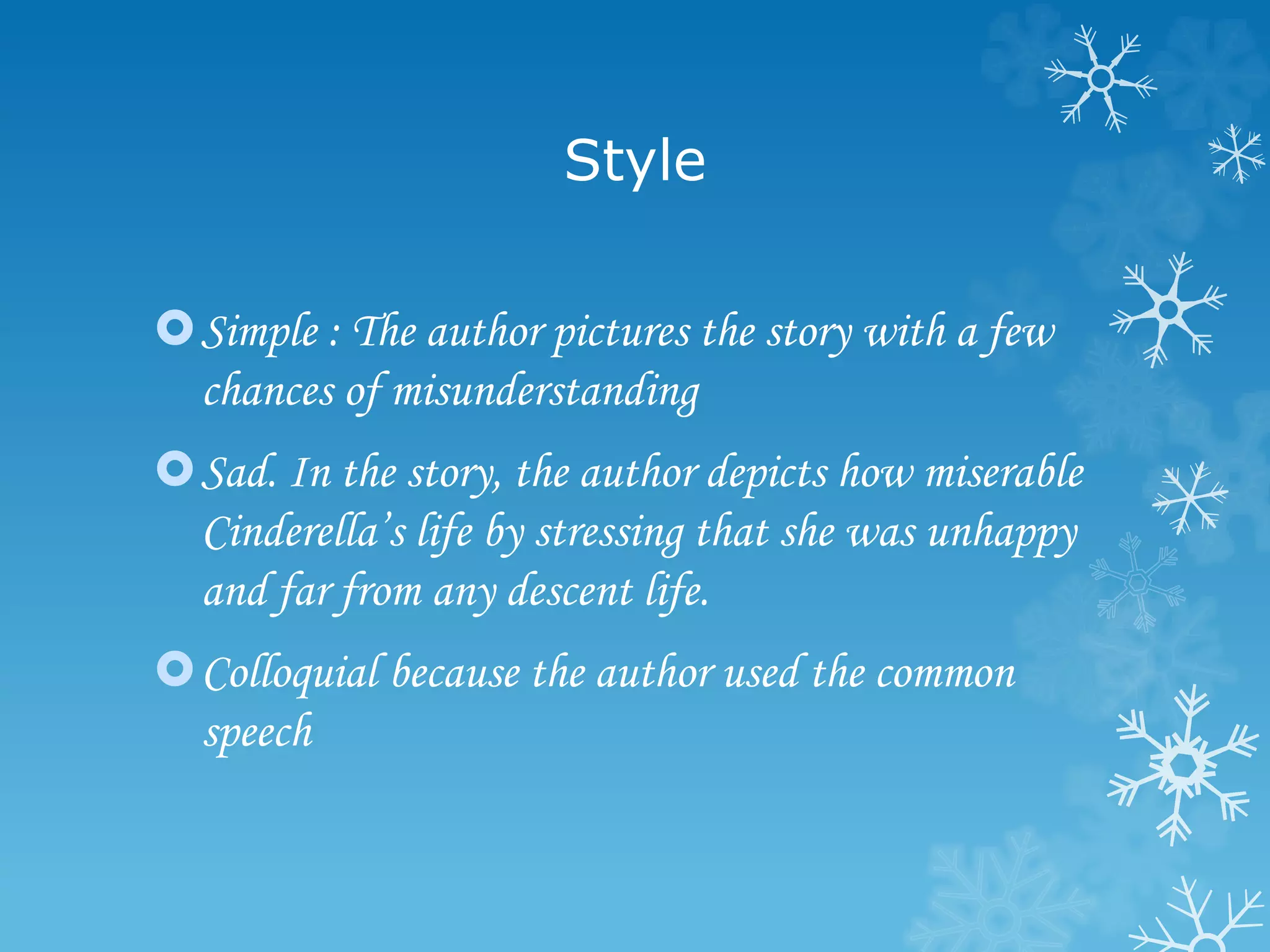 Cinderella fairytale short story analysis | PPTX