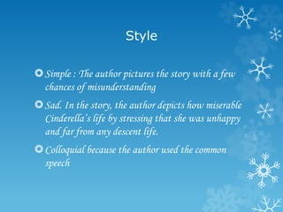 Cinderella fairytale short story analysis | PPTX
