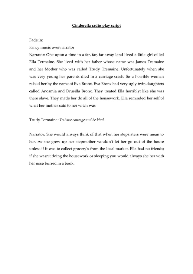Cinderella radio play script | PDF