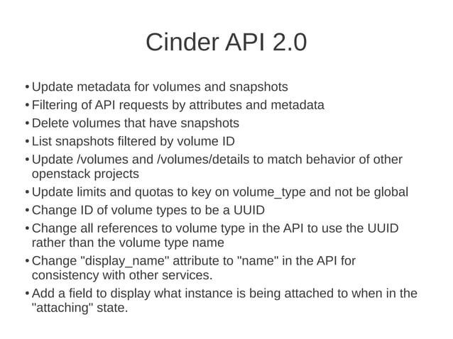 Cinder Status Openstack Shanghai | PPT