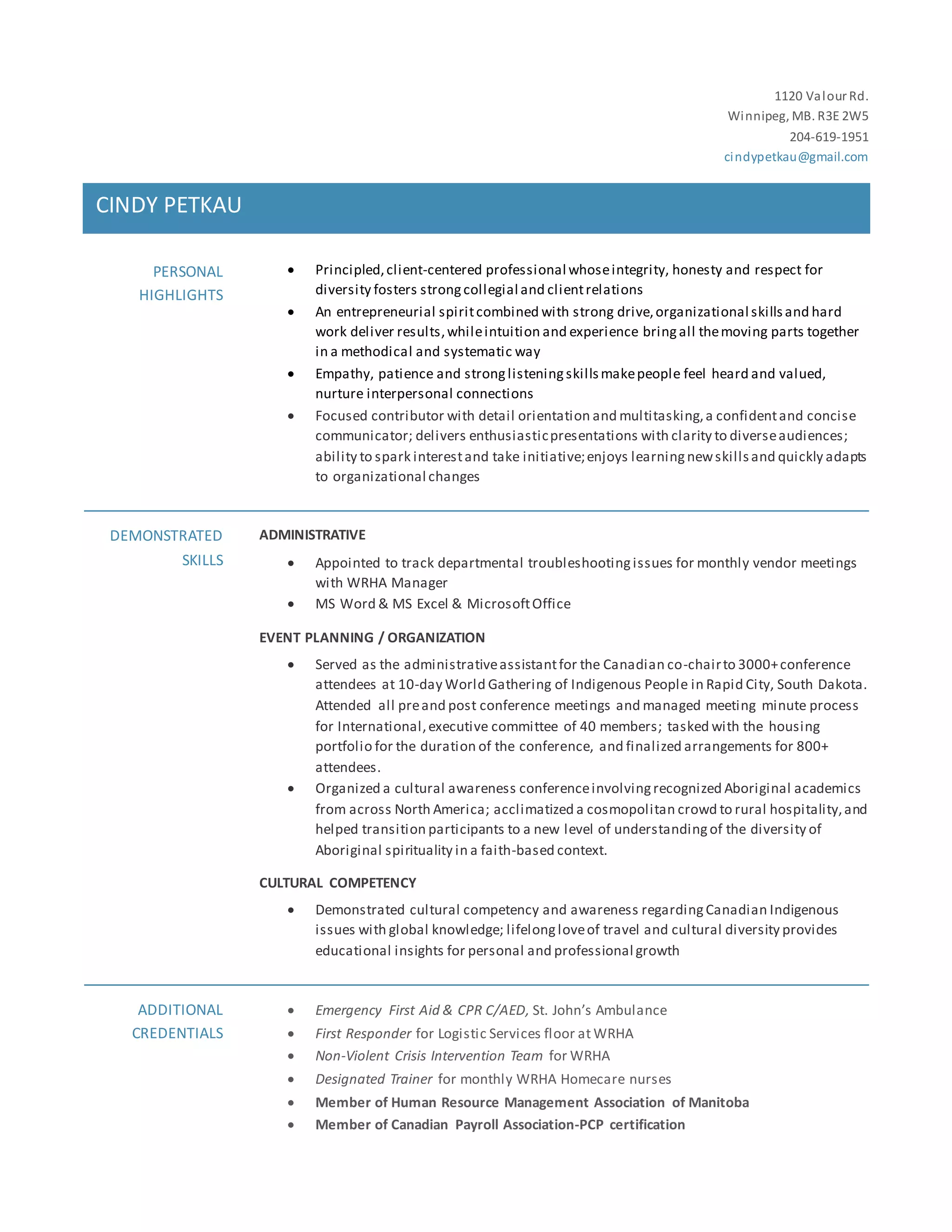 Cindy Petkau Resume | DOCX
