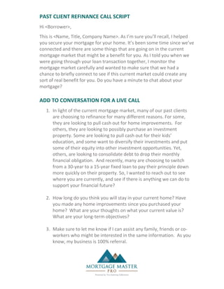 Cindy Ertman's REFI scripts and email template | PDF