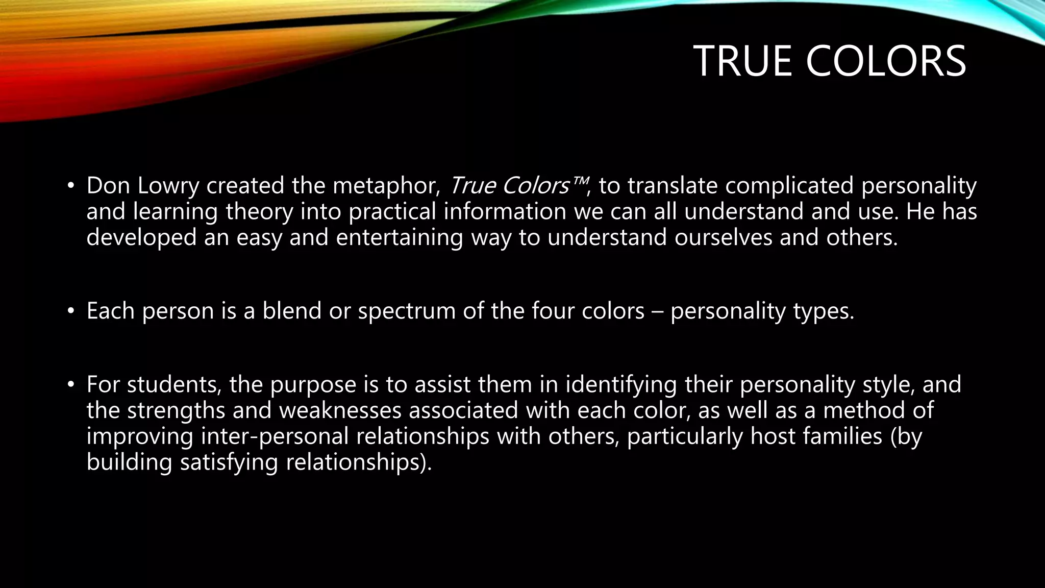 Personality and Communication - True Colors | PPSX