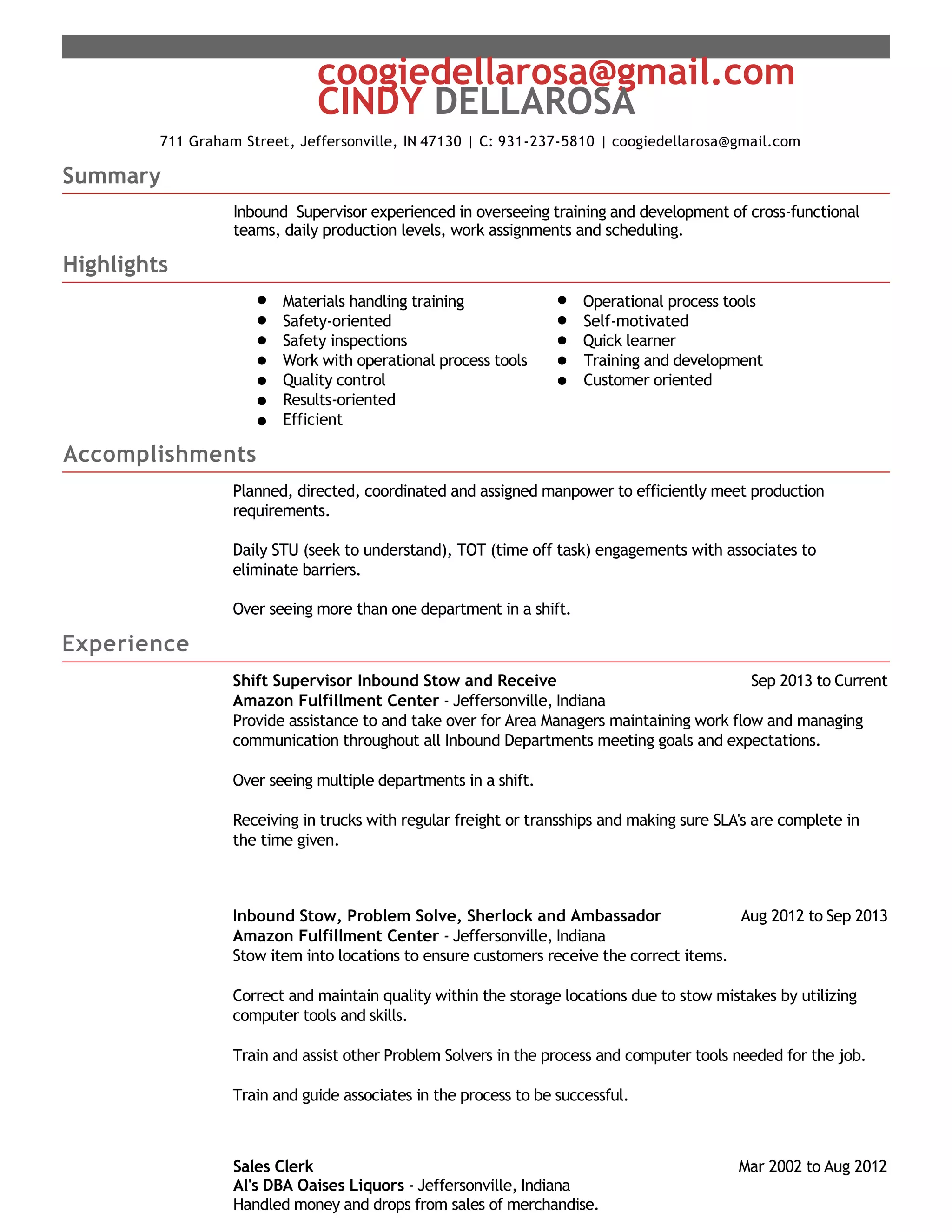 Cindys resume | PDF