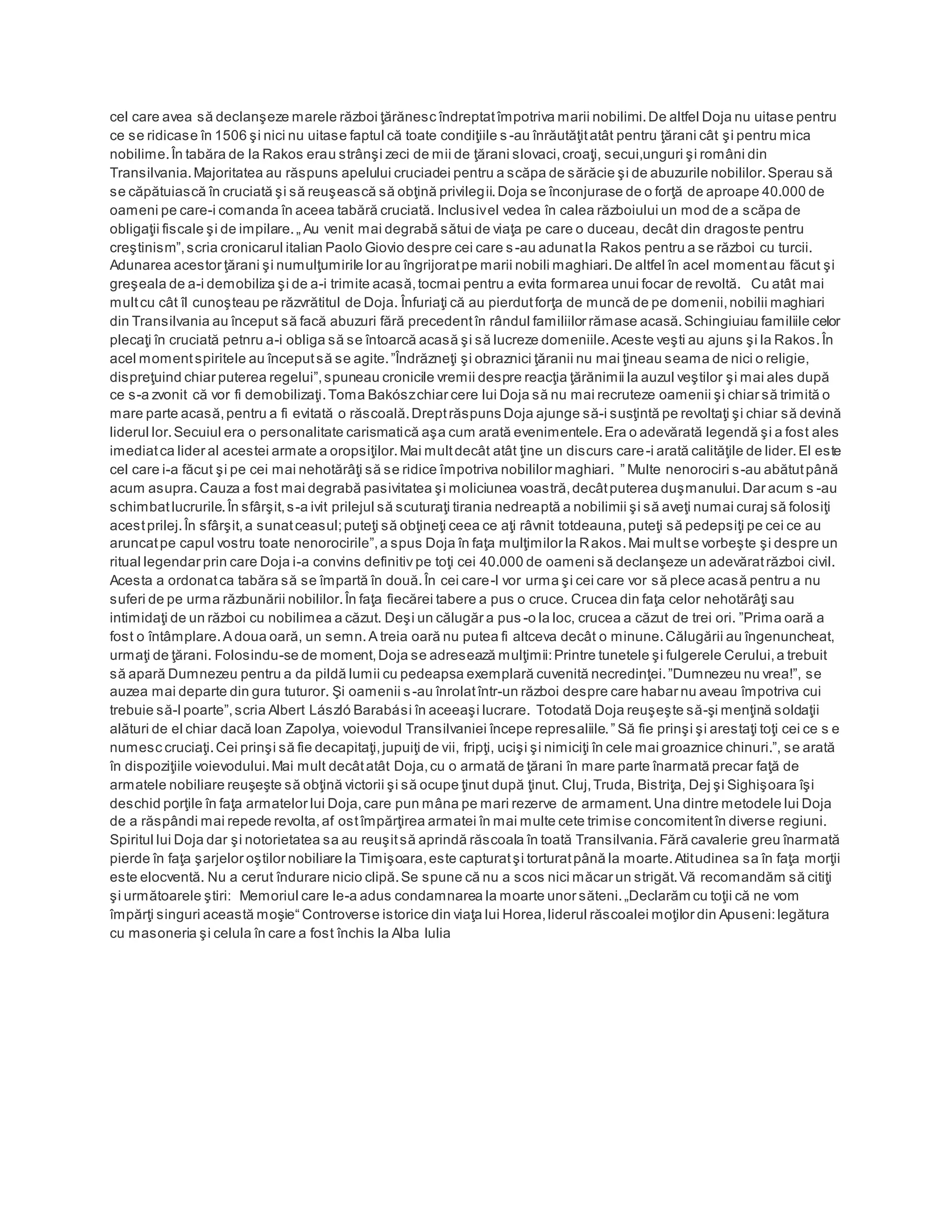 Cine a fost gheorghe doja | DOCX