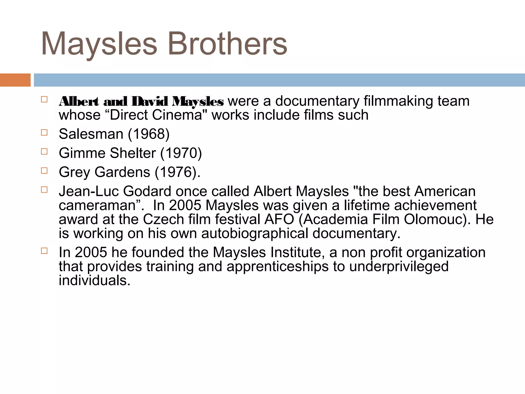 Cinema verite-and-direct-cinema | PPT