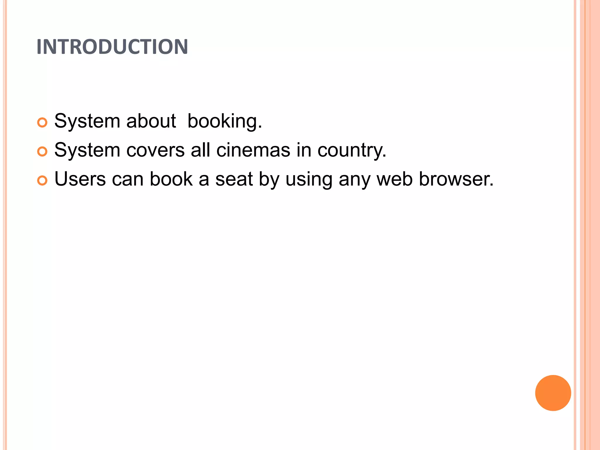 Cinema booking system | PPTX