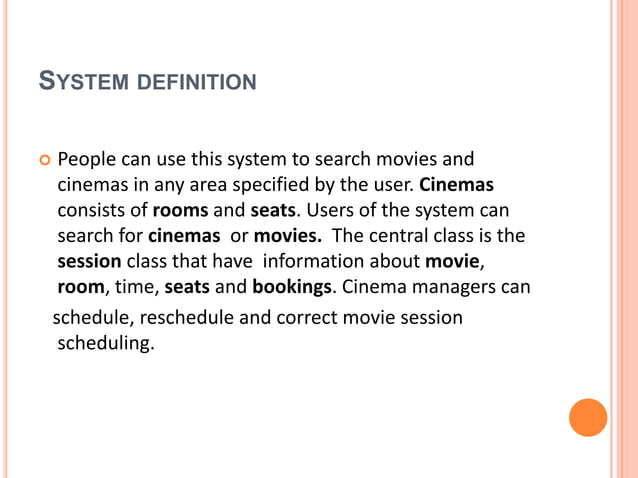 Cinema booking system | PPTX | Computing | Technology & Computing