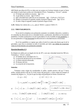 Cinematica ejercicios y teoría | PDF