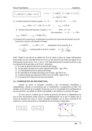 Cinematica ejercicios y teoría | PDF