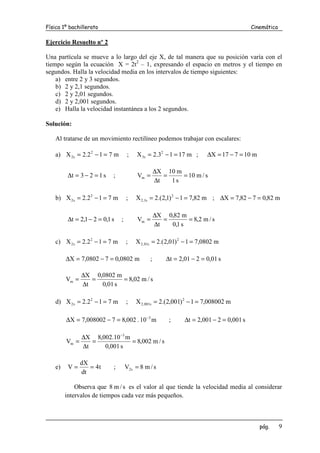 Cinematica ejercicios y teoría | PDF