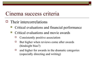 Cinematic successcriteria | PPT