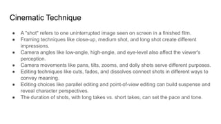 A Brief Explanation on Film Cinematic and Theatrical Elements | PDF