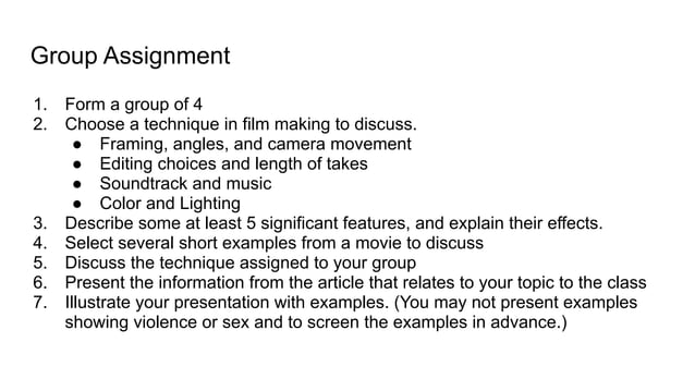A Brief Explanation on Film Cinematic and Theatrical Elements | PPT