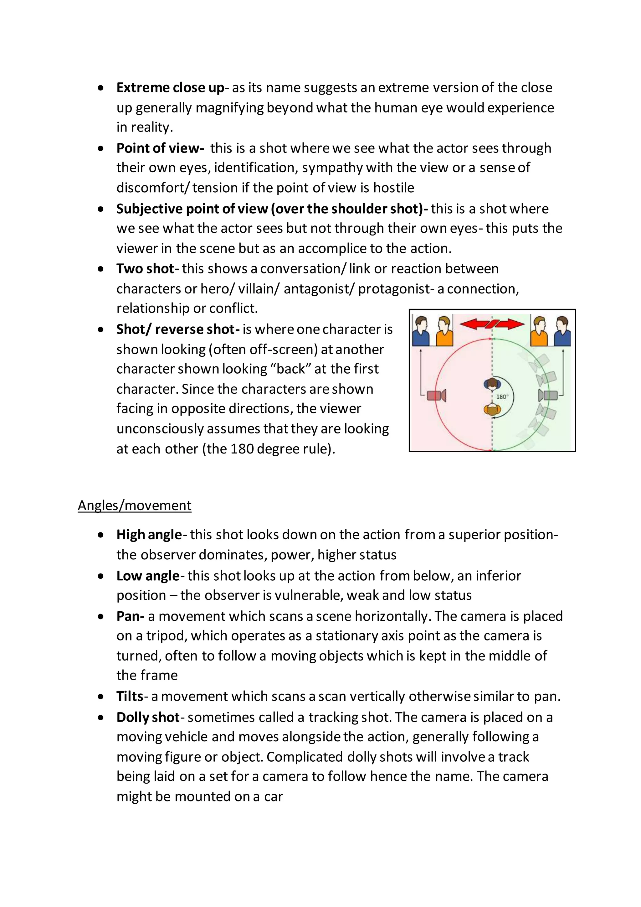 Cinematography (camera angles and shot types) | DOCX