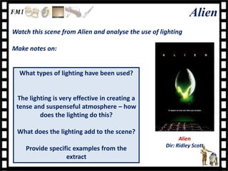 Cinematography lesson 4 - lighting | PPTX