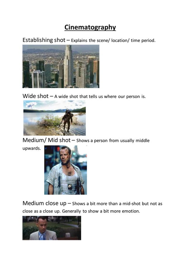 Cinematography shot list | PDF