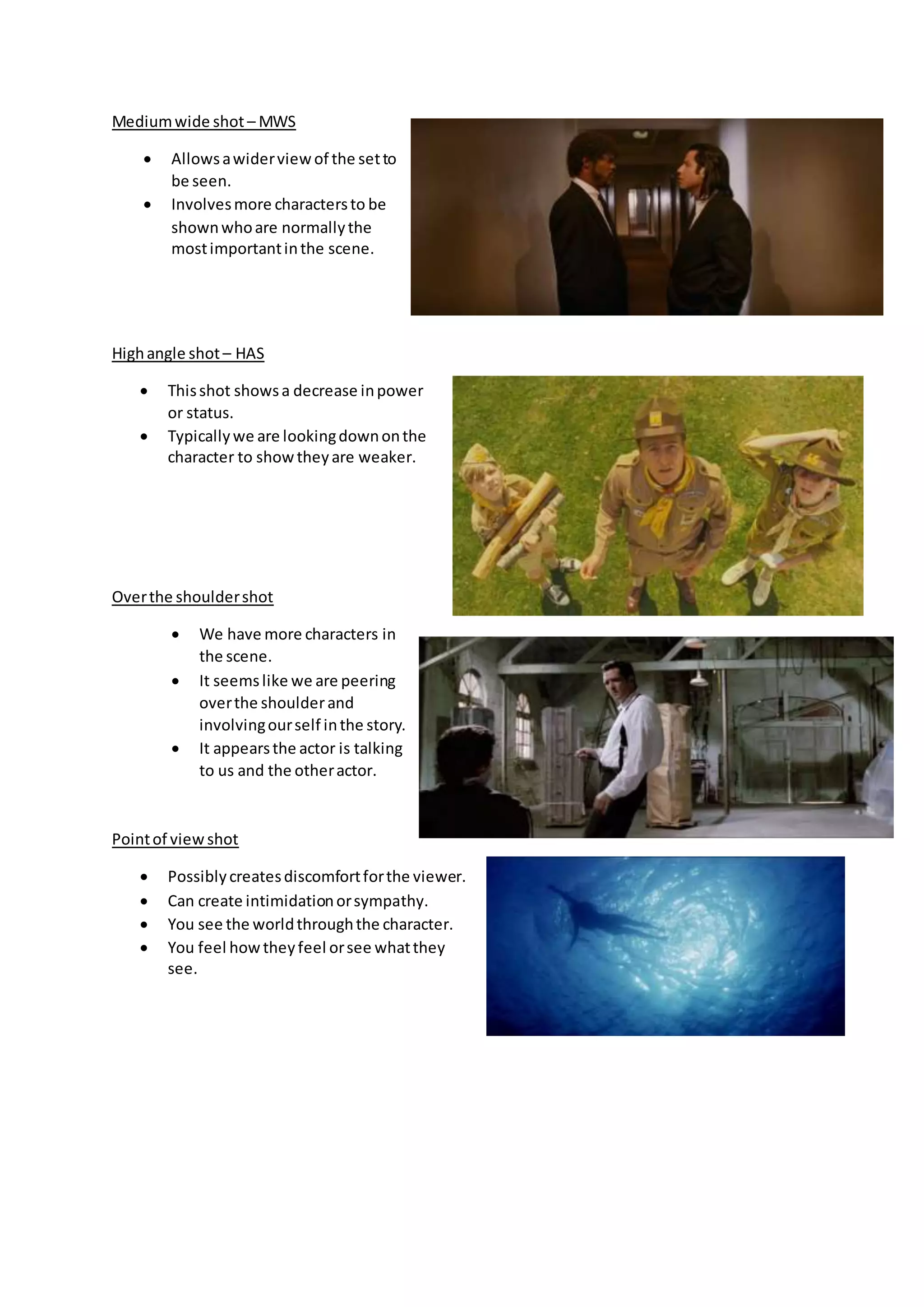 Cinematography shot types | PDF