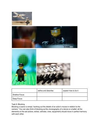 Cinematography Worksheet | PDF