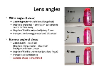 Cinematography 1 (camera operation) | PPT | Photography | Arts and Crafts
