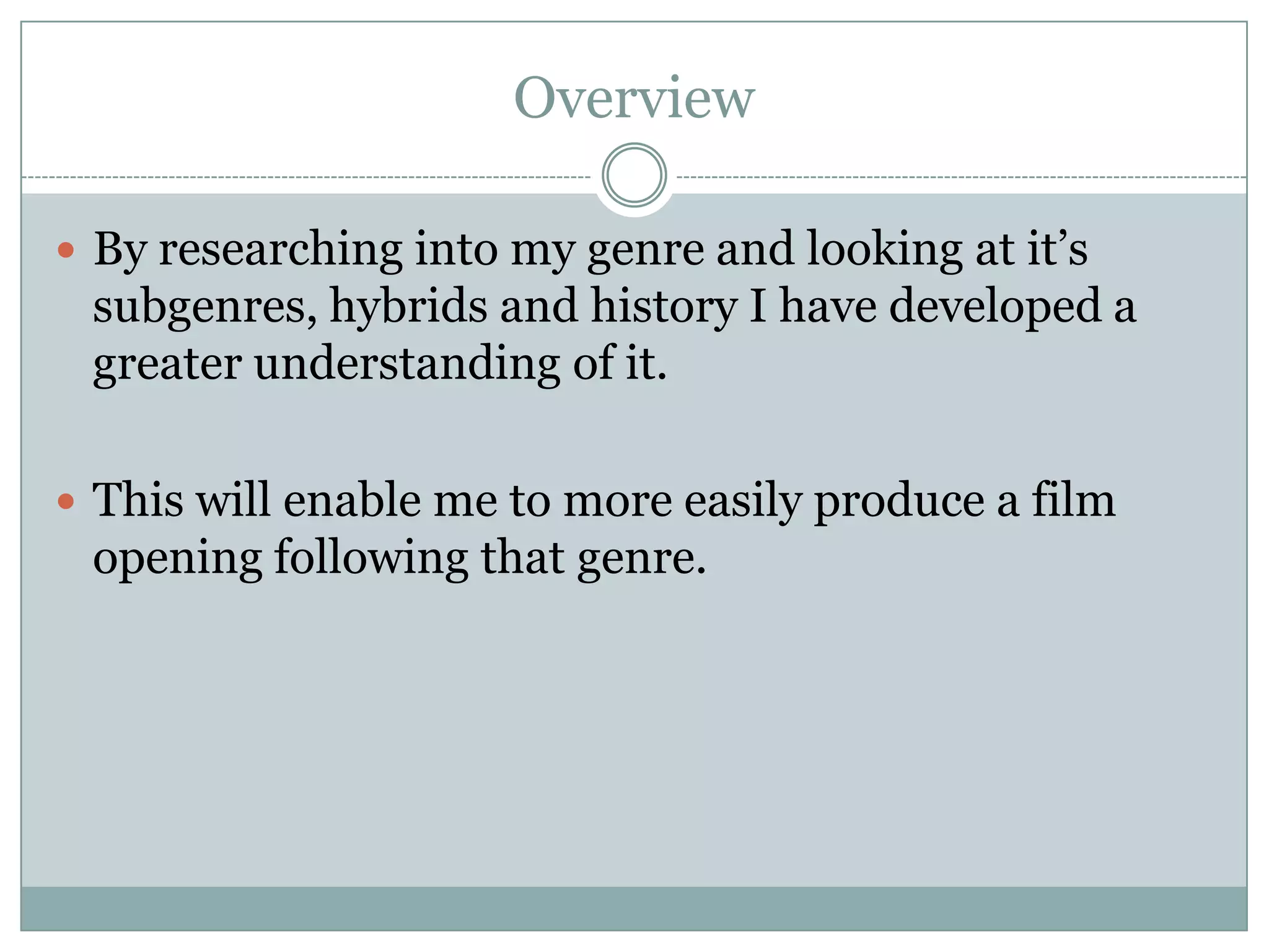 Cinematography & Planning : A Conclusion | PPTX
