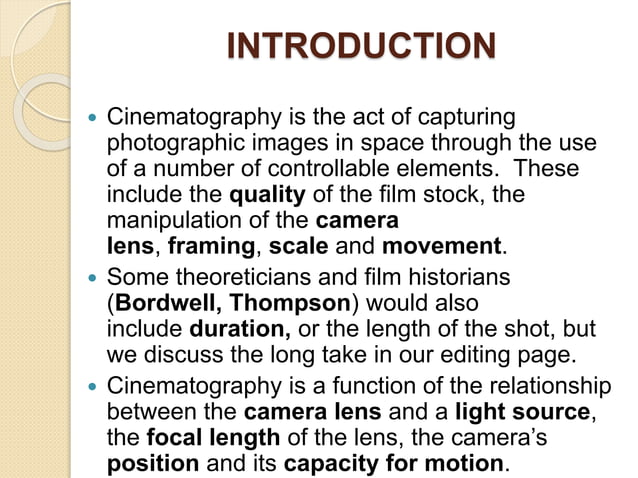 Cinematography ppt | PPTX