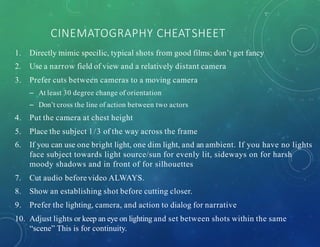Basics cinematography | PPTX