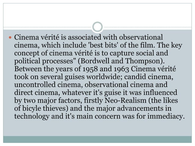 Cinema vérité-media | PPT