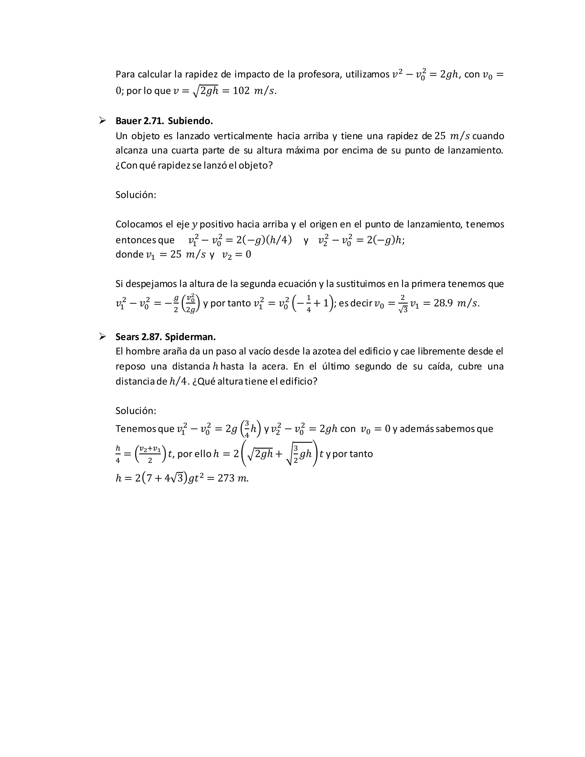Cinemática 1 D | DOCX | Physics | Science