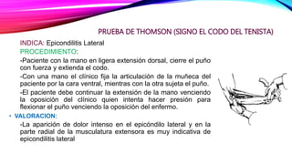 Cinesiterapia pruebas de codo | PPTX