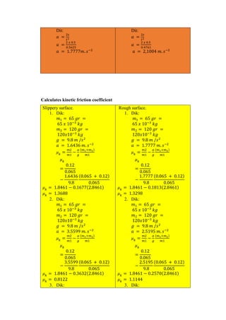 Cinetic and static friction styles | PDF | Physics | Science