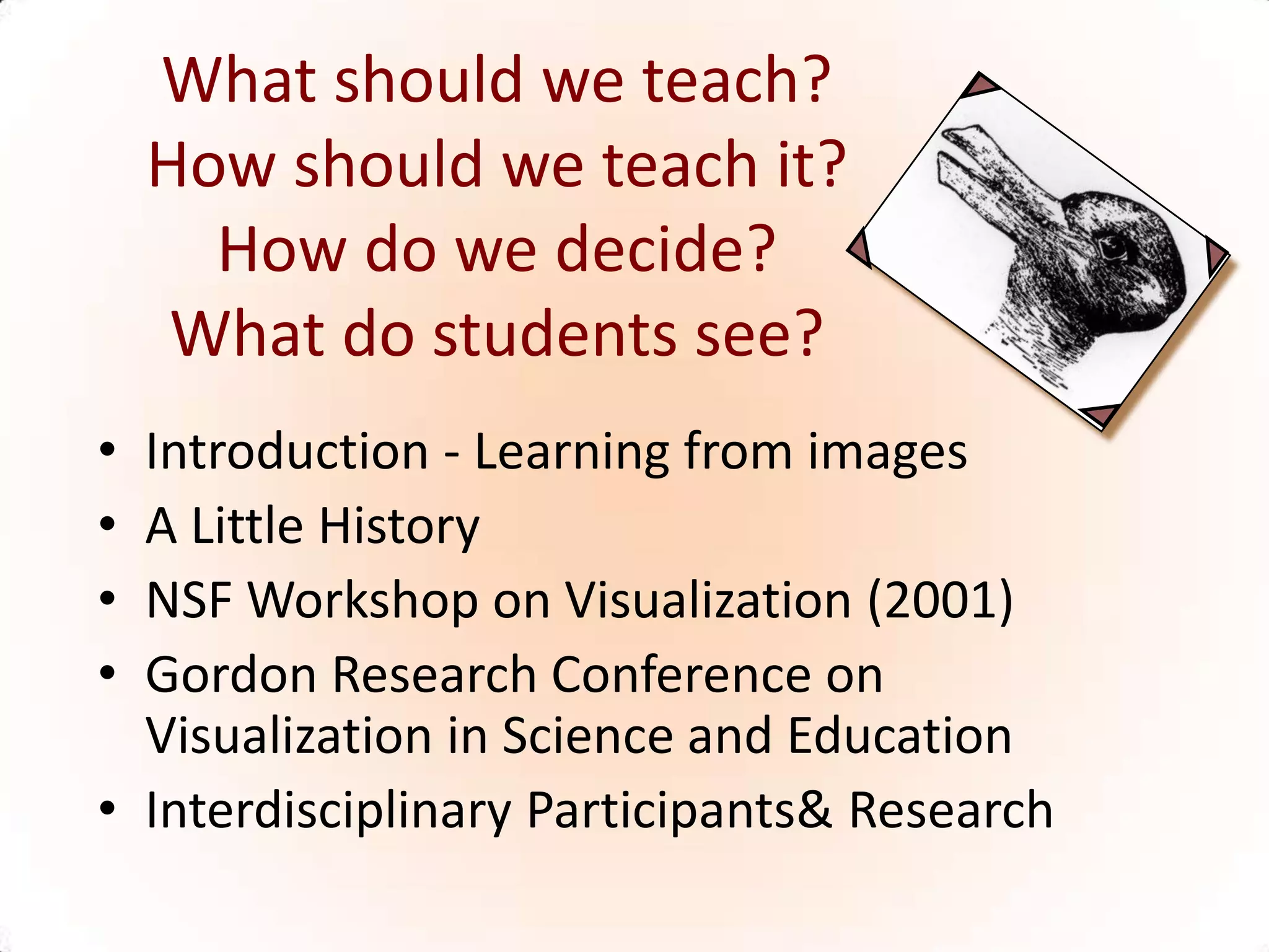 International Perspectives: Visualization in Science and Education | PPTX