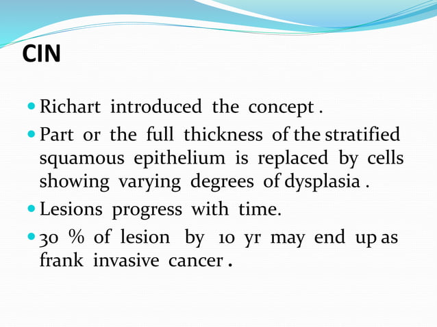 preinvasive lesion of cervix and management ,quick revise tool | PPT