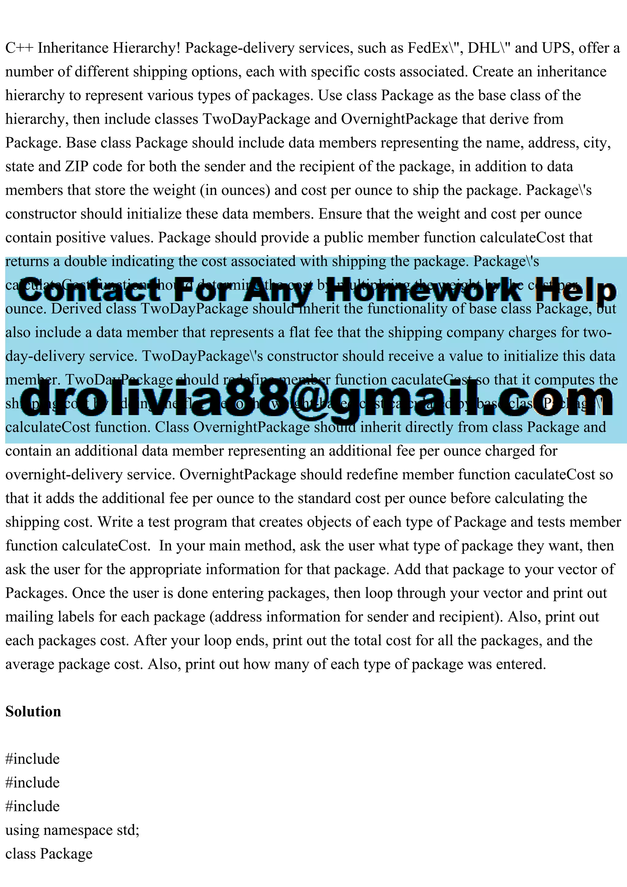 C++ Inheritance Hierarchy! Package-delivery services, such as FedEx.pdf