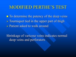 varicose veins- Cinical Features & Examination | PPT