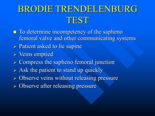 varicose veins- Cinical Features & Examination | PPT