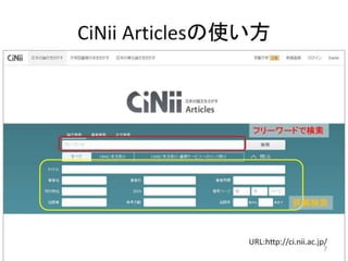 簡単15分！レポート・論文執筆のためのCiNii講座 | PPT