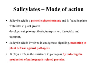 Cinnamic acid, salicylates - mode of action in plant defense mechanism ...