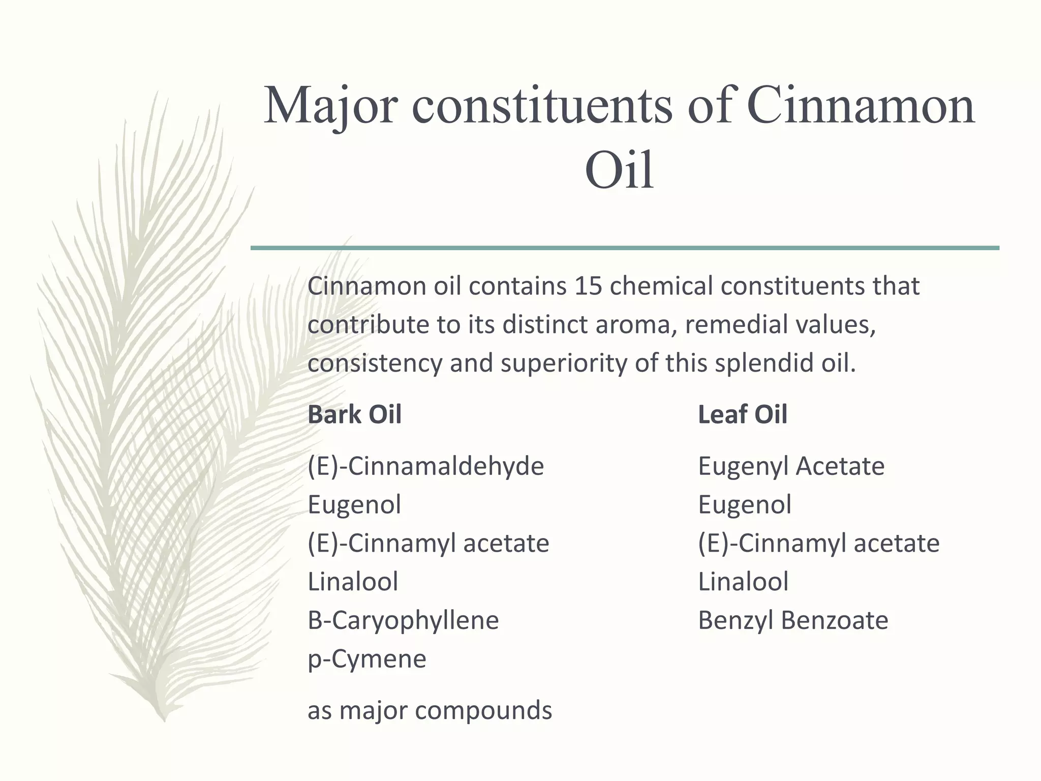 Cinnamon oil Chemistry | PPTX