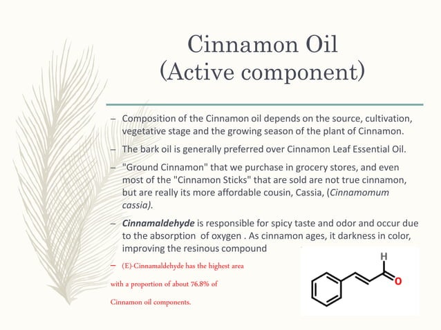 Cinnamon oil Chemistry | PPTX