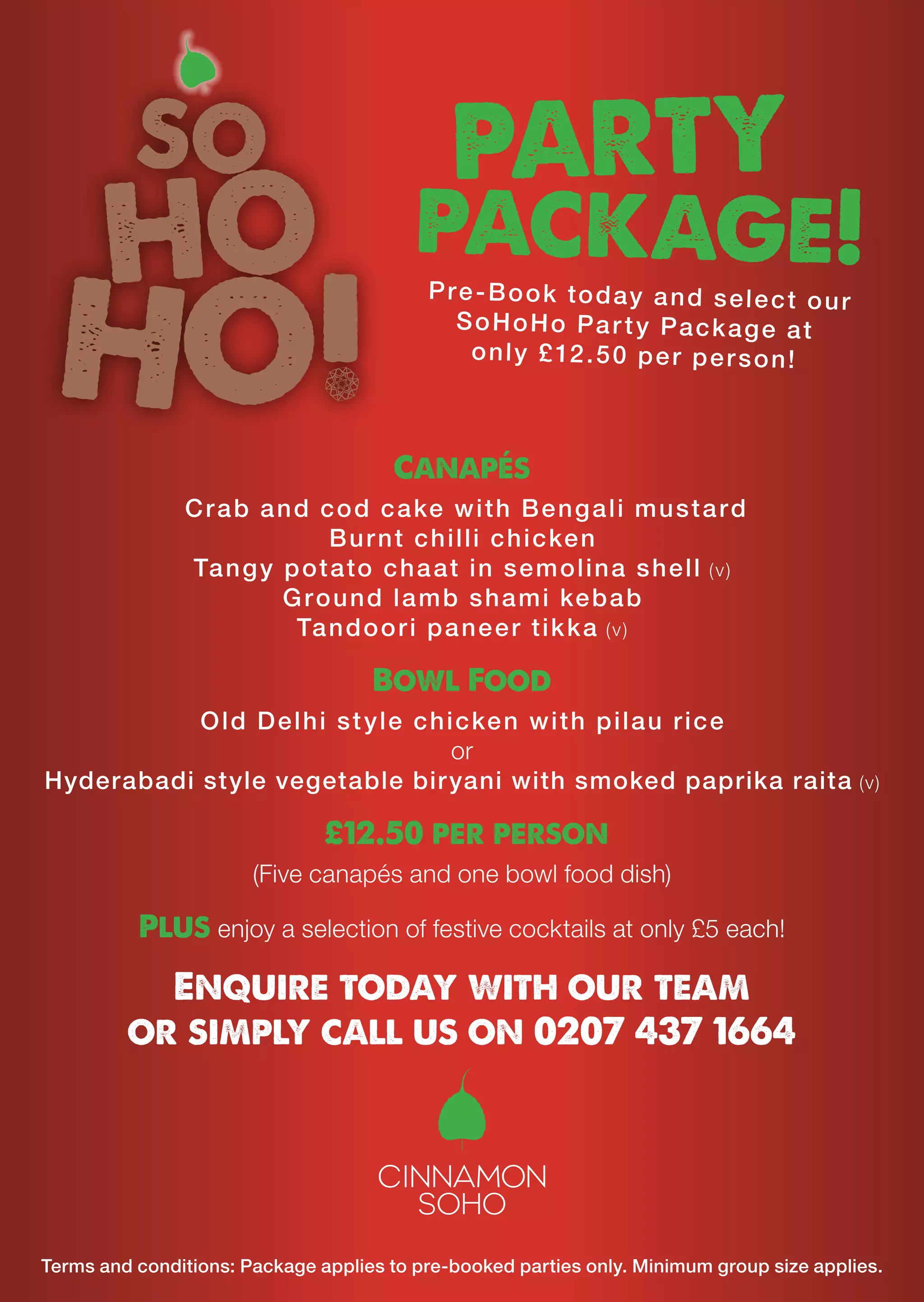 Cinnamon Soho - Christmas Party Package | PDF