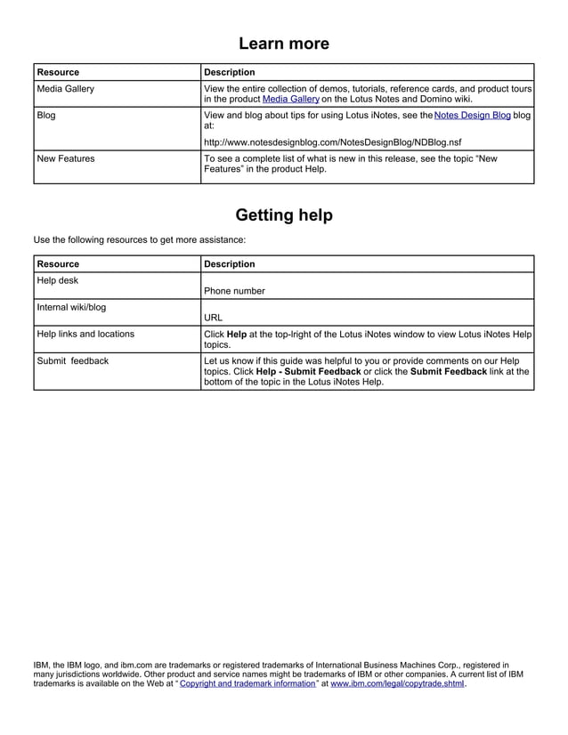 Welcome to IBM Lotus iNotes 8.5.1 | PDF