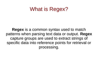 CiNPA Security SIG - Regex Presentation | PPT